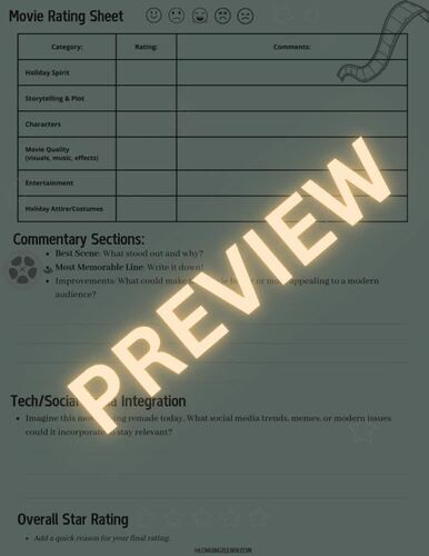 Holiday Movie Analysis Activity for Secondary Students: Critical ...