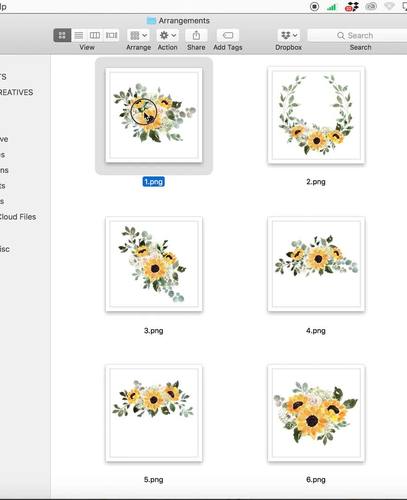 Sunflowers Babys Breath Arrangements | Watercolor Floral Bouquets ...