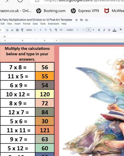 Mystery Digital Pixel Art NO PREP - Book Fairy Multiplication and ...