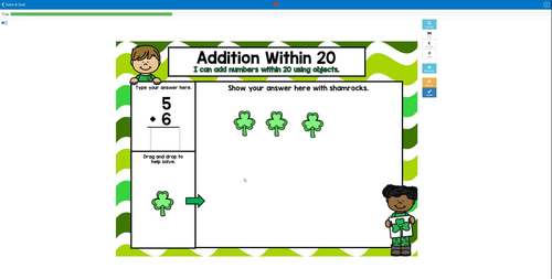 Addition Within 20 St Patricks Day Math Activities Boom Cards by First ...