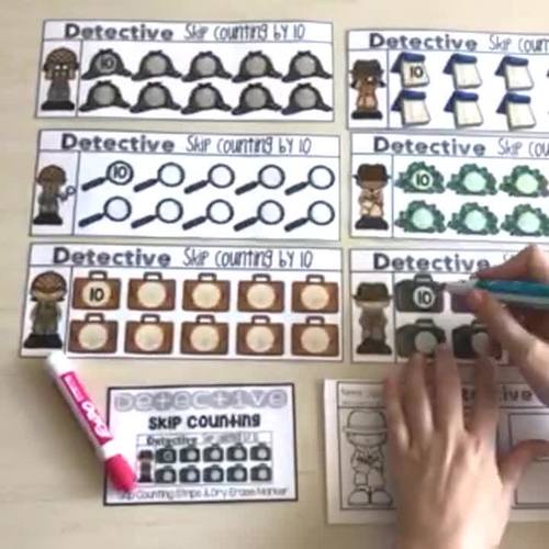 Detective Skip Counting by 10 Writing Strips by LoveMariel | TPT