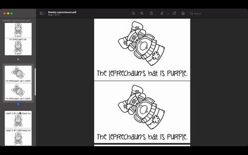 Sneaky Leprechauns Print Concepts Emergent Reader by Hope In Kinder