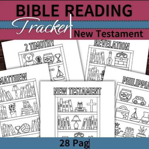 Bible Reading Coloring Tracker New Testament by ChrisTeCreates | TPT