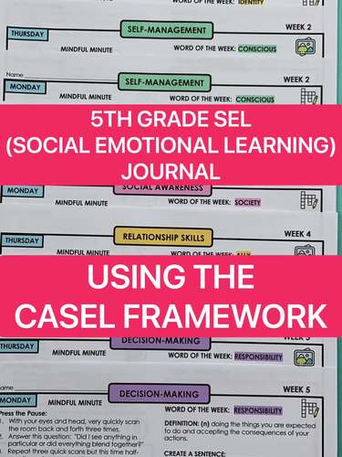 5TH GRADE SOCIAL EMOTIONAL LEARNING BUNDLE - JOURNAL AND POSTERS