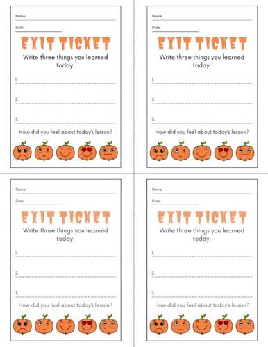Editable Exit Ticket Templates Holiday Theme All Grades and Subjects