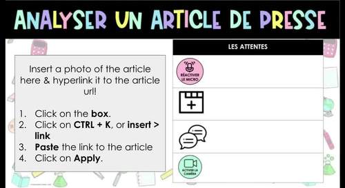 French News Article Writing Activity | Analyser un article de presse
