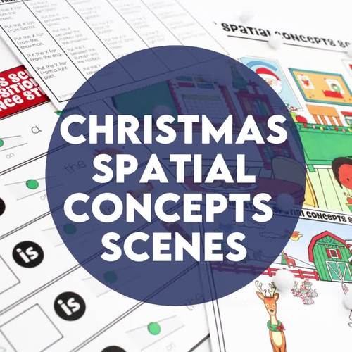 Christmas Spatial Concepts Speech Therapy Activities on, beside ...