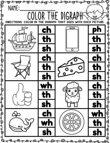 1st and 2nd Grade Consonant Digraphs Worksheets Phonics Practice Sheets
