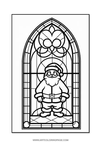 Celebrate the Season with Stained Glass Christmas Santa Claus Coloring ...