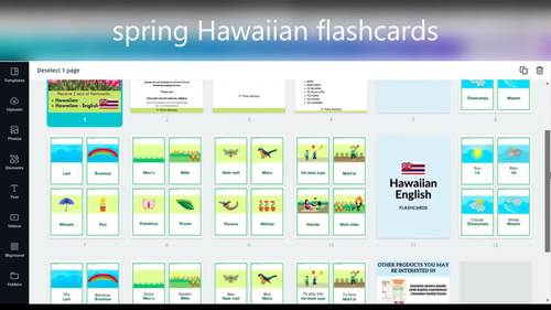 Hawaiian flashcards spring season vocabulary by Language Forum | TPT