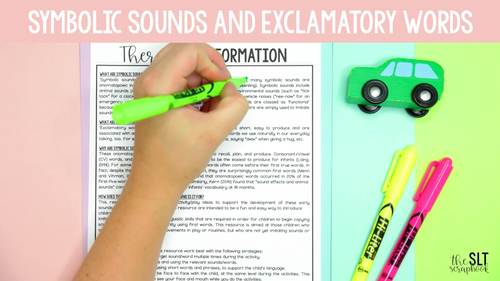 Symbolic Sounds and Exclamatory Words for Early Intervention Speech Therapy