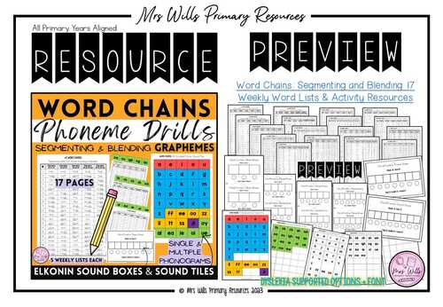 Word Chains: Segmenting & Blending Games | Sound Mapping | Phoneme-Grapheme