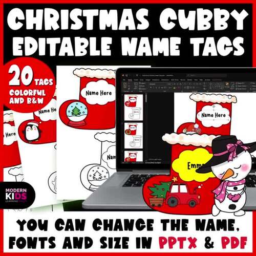 Editable Santa Boot Christmas Name Tags | Student Desk Labels ...