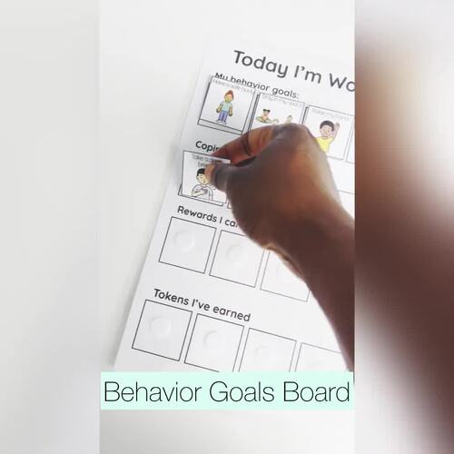 Behavior Goal Board with Tokens | Visual Support for Goals, Coping ...