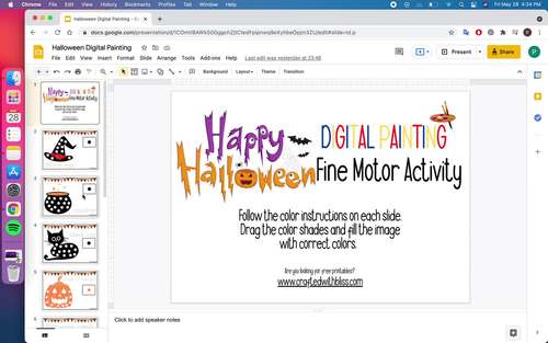 DIGITAL Halloween Fine Motor Activity Digital Painting | TPT