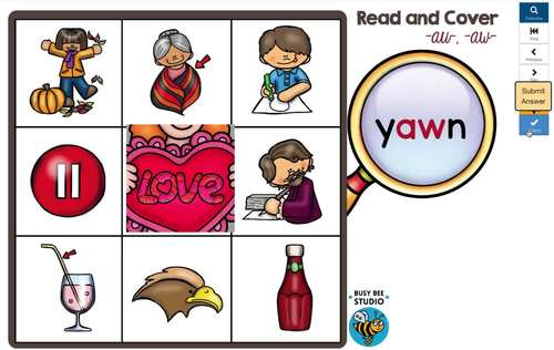 VOWEL DIPHTHONGS PHONICS ST VALENTINE'S DAY DIPTHONG HIDDEN PICTURES GAMES