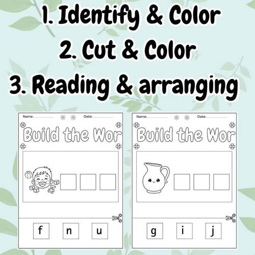 CVC Short Vowel Worksheets Bundle | Cut and Paste Word Building Pack