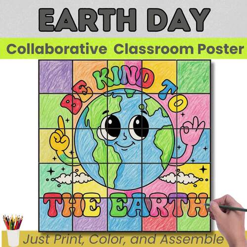 Earth Day Collaborative Poster | Be Kind to the Earth Craft Bulletin Board