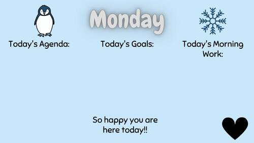 WINTER THEMED DAILY AGENDA SLIDES by Brittany's TPT Resources | TPT