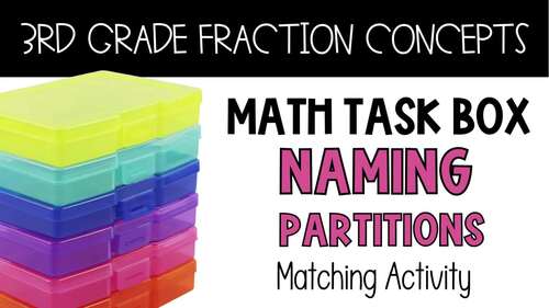Math Task Box: Naming Partitions Matching Activity (3rd Grade Fraction ...