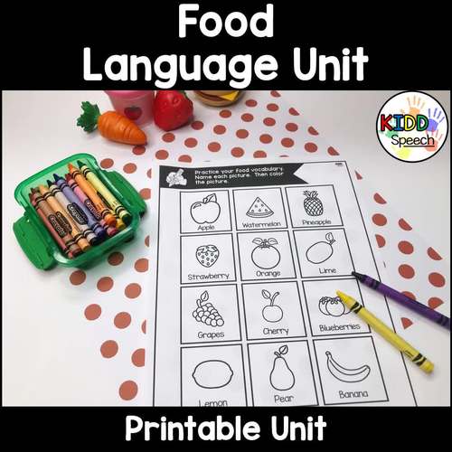 Preschool Speech Therapy Food Language Unit Printable Activities by ...