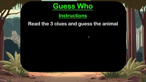 Guess Who PPT Game - Wild Animals of South America - Shadows, Clues ...