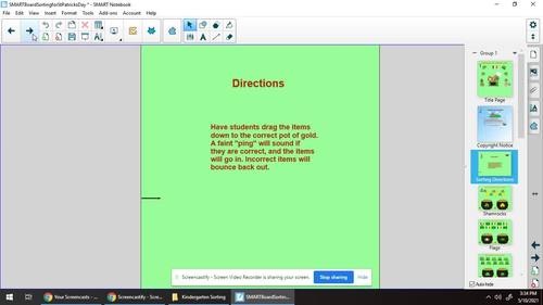 Sorting for St. Patrick's Day Smart Board™ Activity | TPT