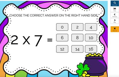 Multiplication Facts Practice (x2) Twos BOOM CARDS (Multiple Choice)
