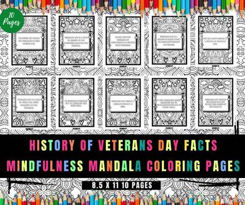 History Of Veterans Day Facts Activities, Mindfulness Relaxing Coloring ...