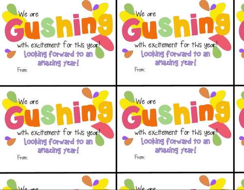 Fruit Gushers Beginning of Year Tag- We're gushing with excitement for ...