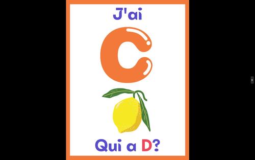 I Have, Who Has? French Alphabet Flash cards Game. Printable letters in ...