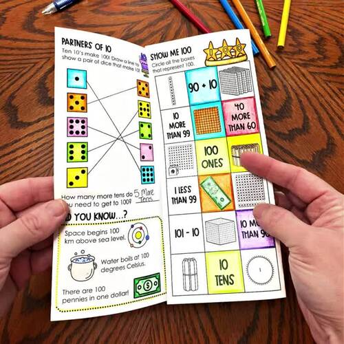 100th Day of School Activities 100th Day Math Center for 1st Grade