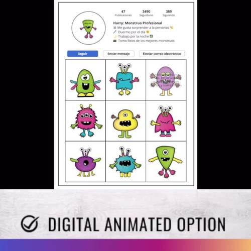 Bilingual Instagram Inspired Templates #DistanceLearningTpT by Spanish Mama