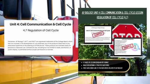AP Biology UNIT 4 Cell Cycle Regulation of Cell Cycle 4.7 Lesson Guide