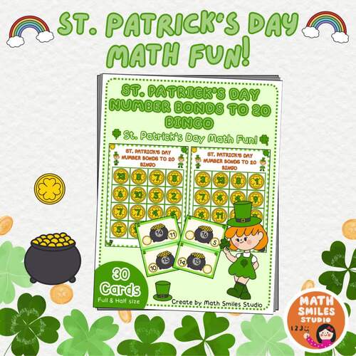 Gold Coin Number Bonds to 20 Bingo | St. Patrick’s Day Math Game 1st ...