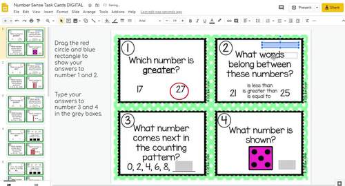 Number Sense Task Cards DIGITAL & PRINTABLE by Miss Fish | TPT