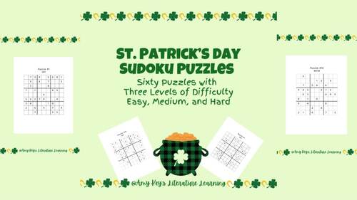 St. Patrick's Day Sudoku Kids Puzzles Middle & High School 60 Puzzles 3 ...