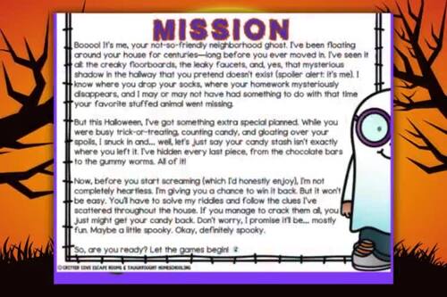 Indoor Haunted House Halloween Scavenger Hunt Printable Ghost Game for ...