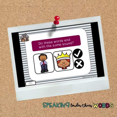 NO PRINT Phonological Awareness: Final Sounds in Speech Therapy | TPT