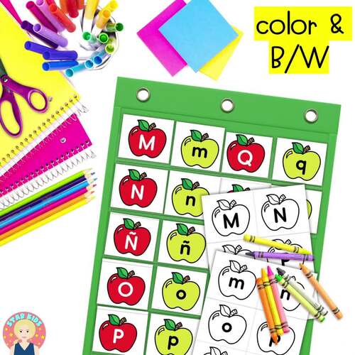 ABC Centers IN SPANISH | Apple Themed by Star Kids by Naomi | TPT