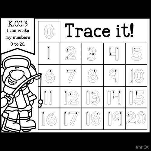 Winter Bear Kindergarten Worksheets | Practice Tracing Numbers to 20