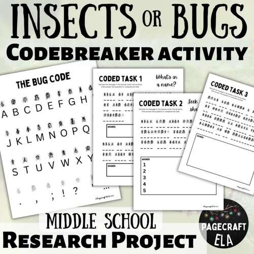 Insects or Bugs Codebreaker Project | Crack the Code | Secret Cryptogram
