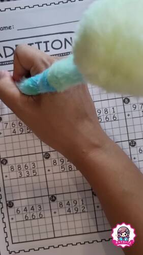 Graph Paper Worksheet Addition Practice 4 Digit by 3 Digit | Answer Key ...