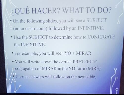 Spanish PRETERITE of -ar verbs WHITEBOARD Activity by Chez Madame M