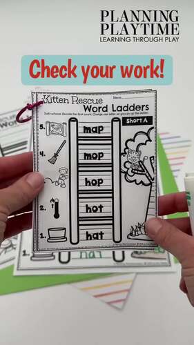 Phonics Word Ladders | SOR No Prep Worksheets | Kindergarten & 1st Grade