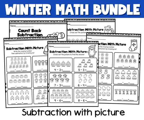 Winter Addition And Subtraction Within 20 Worksheets | Winter Math Bundle