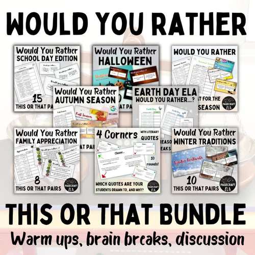 Would You Rather BUNDLE | This or That | Break Breaks | Fun Game