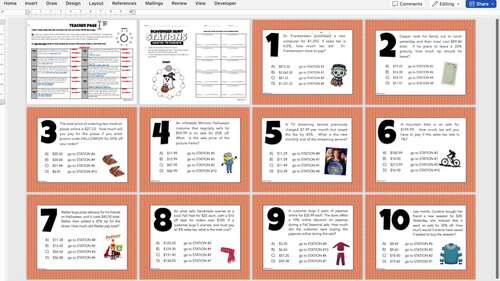 Halloween Money Math Word Problems | Tax, Tip, Discount Consumer Percents