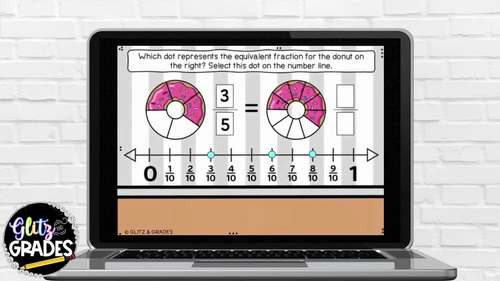 BOOM Cards Equivalent Fractions 5th Grade Fractions Number Lines