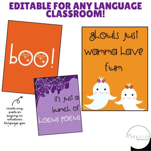 Happy Halloween Classroom Posters | Halloween Classroom Decor | TPT